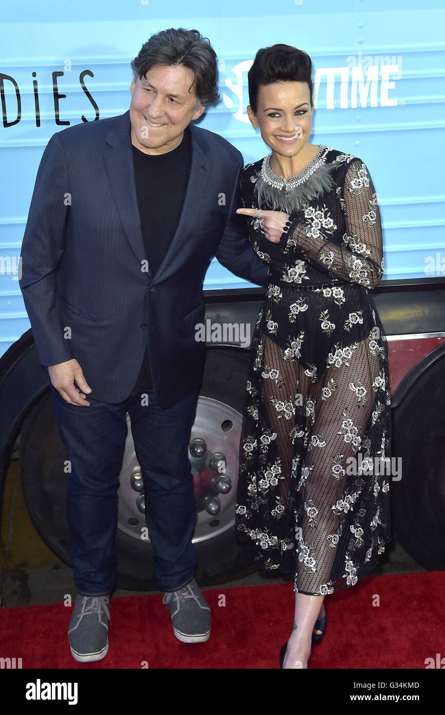 Cameron Crowe and Carla Gugino attend the premiere for Showtime's ...