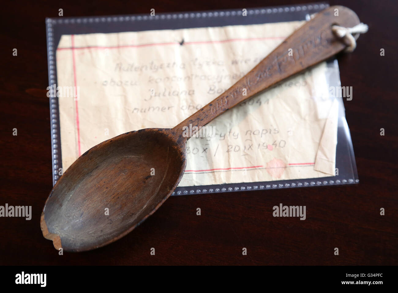 June 7, 2016 - Weston, FL, USA - A jewish prisoner's spoon from the ...