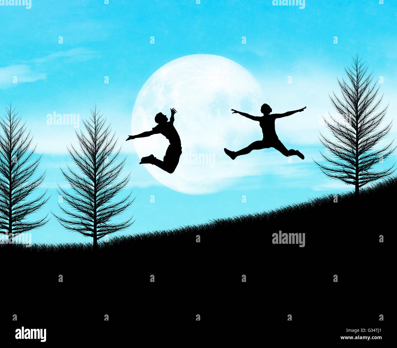 Funny time at night, sharing time together Stock Photo - Alamy
