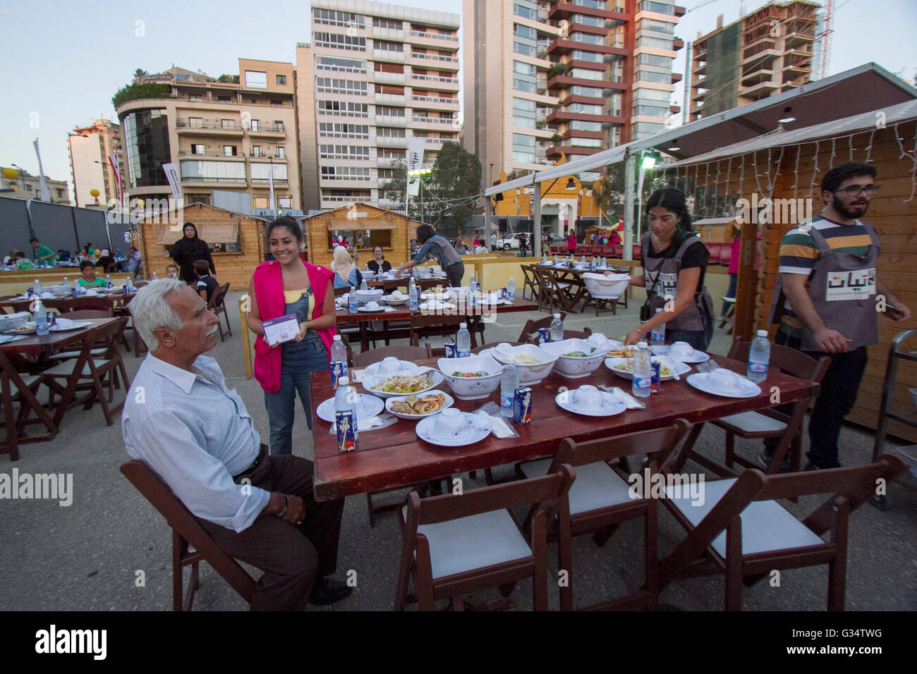 Beirut Lebanon. 8th June 2016. Devout Muslim families prepare to end ...