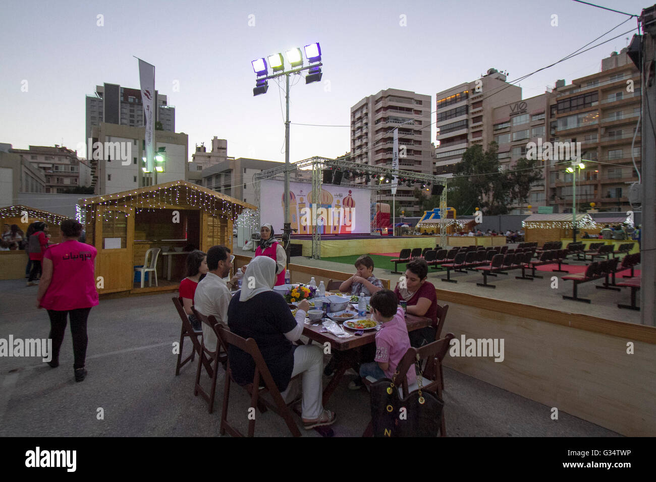 Beirut Lebanon. 8th June 2016. Devout Muslim families prepare to end ...