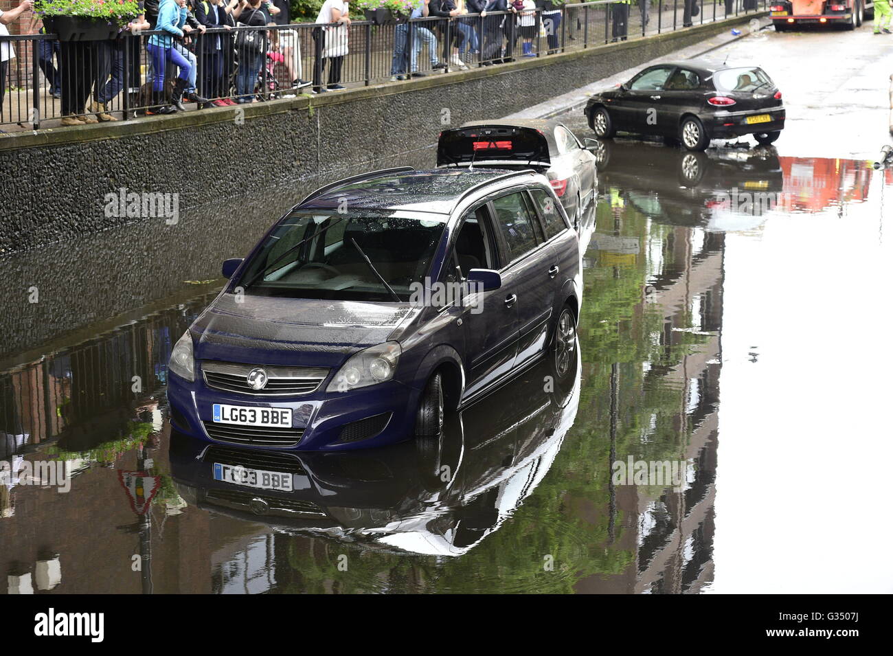 The aftermath of flash flood in manor road in wallington hi-res stock ...