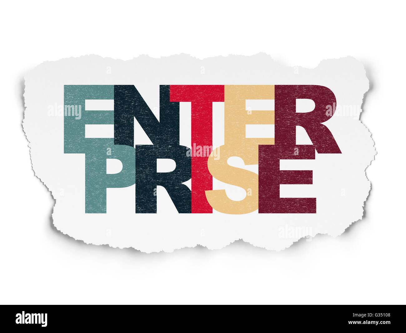 Finance concept: Enterprise on Torn Paper background Stock Photo - Alamy