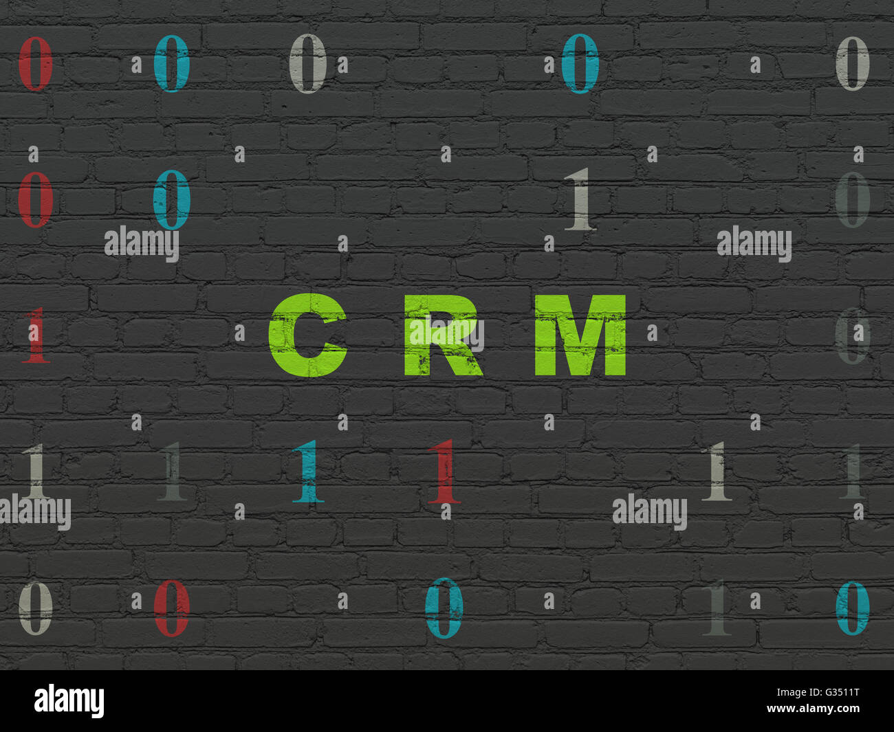 Finance concept: CRM on wall background Stock Photo - Alamy