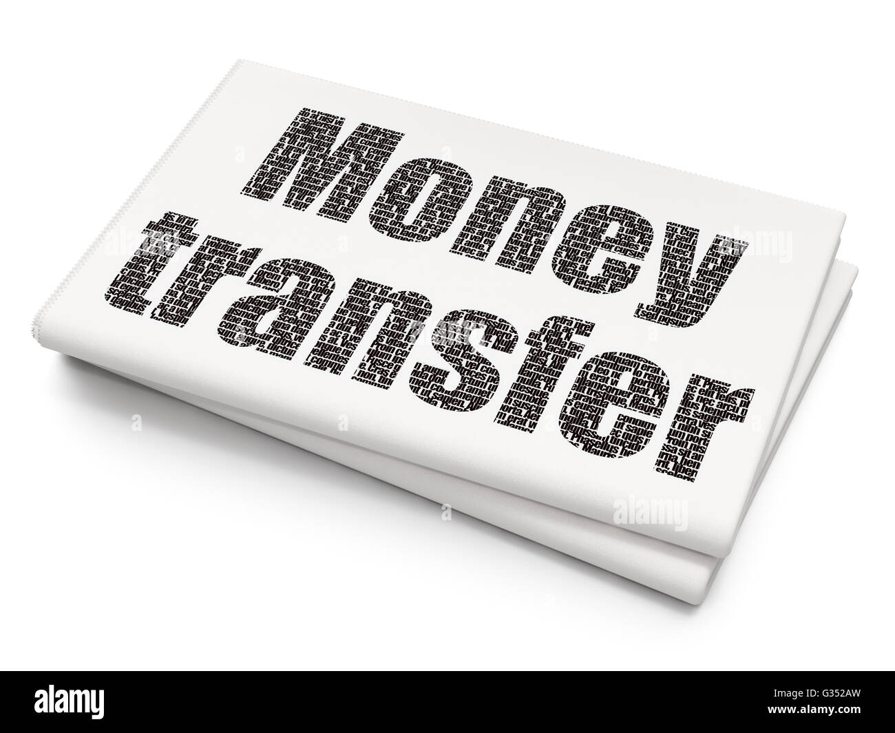 Money concept: Money Transfer on Blank Newspaper background Stock Photo ...