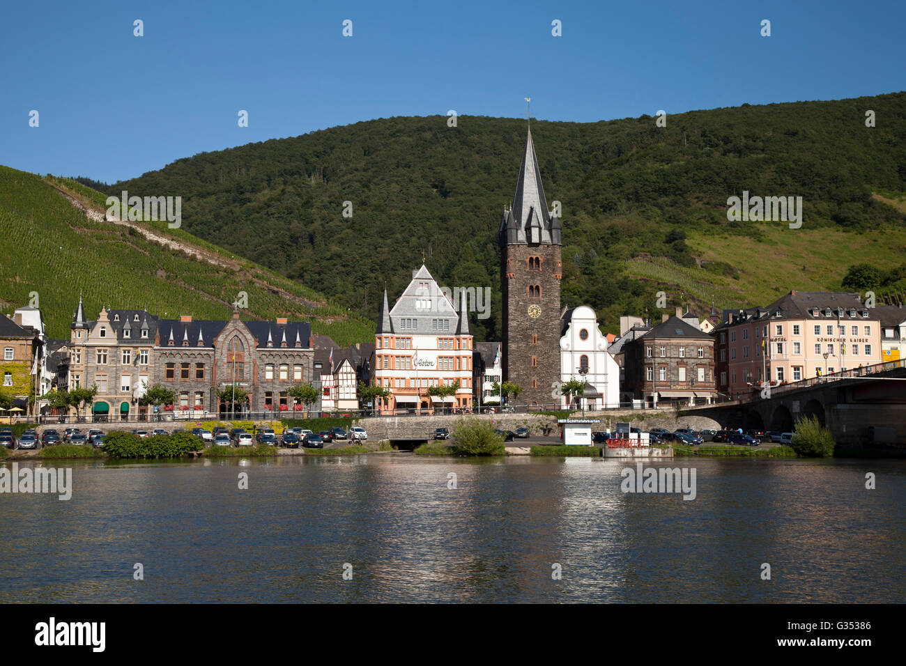 District of Bernkastel with the former Wachturm watchtower and current ...