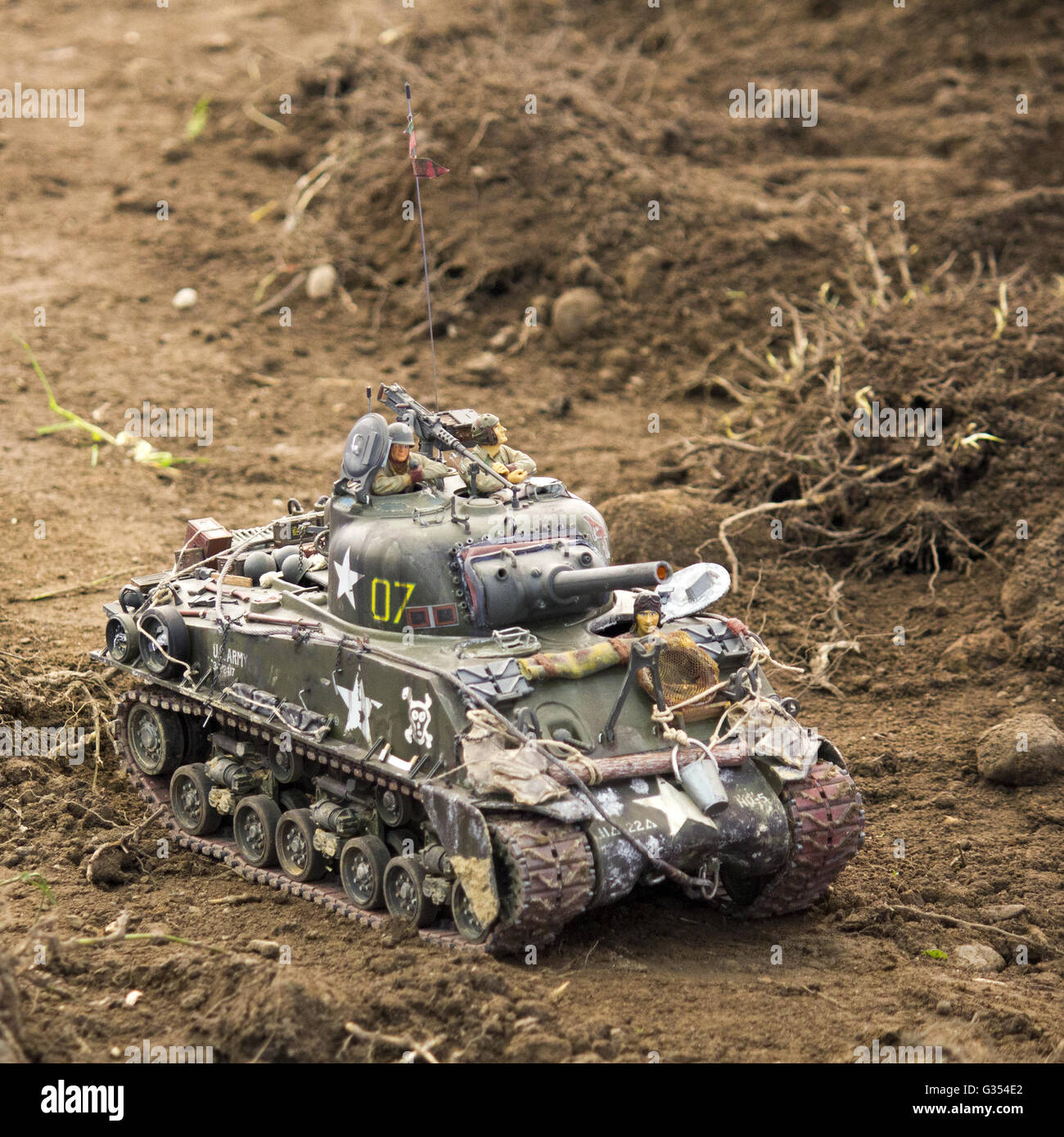 Little model tank in action Stock Photo - Alamy