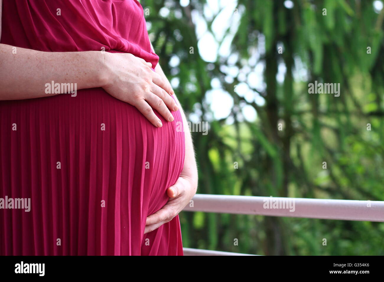Pregnant woman expecting child Stock Photo - Alamy