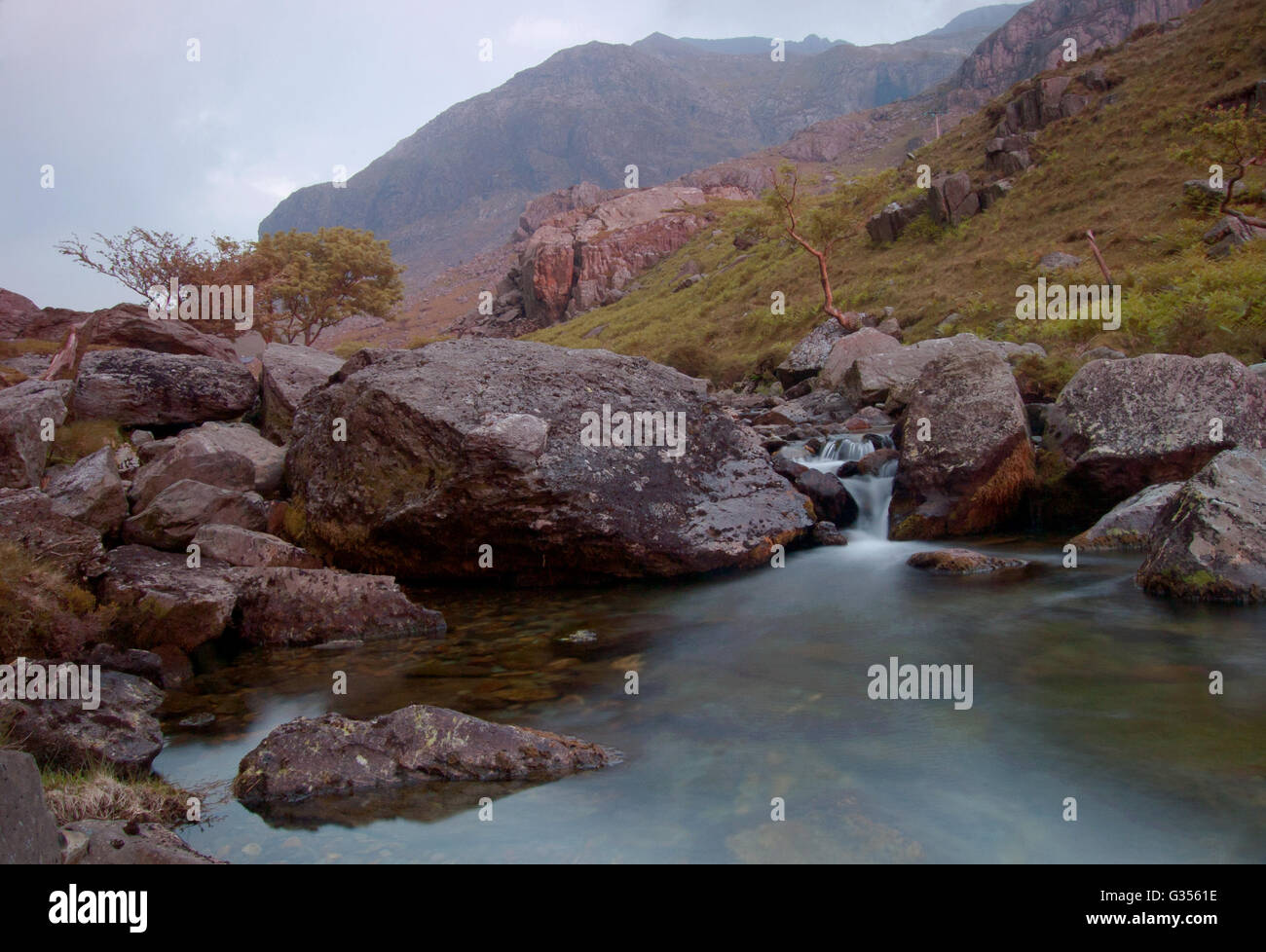 Stream in snowdonia, Wales Stock Photo - Alamy