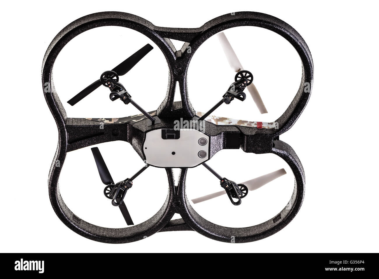 a quad copter spy drone isolated over a white background Stock Photo ...