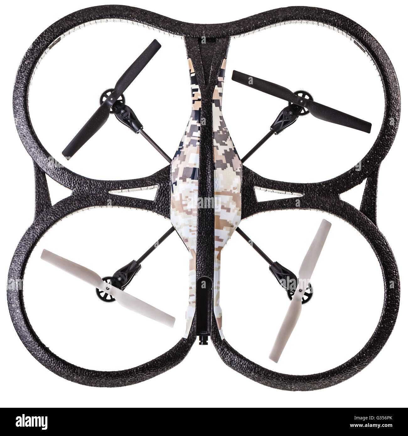 a quad copter spy drone isolated over a white background Stock Photo ...