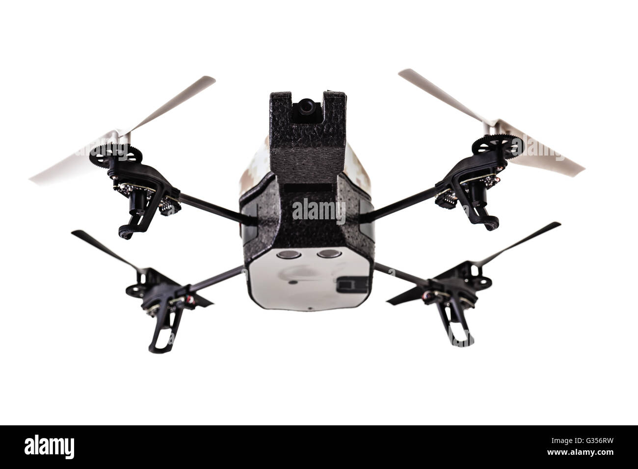a quad copter spy drone isolated over a white background Stock Photo ...