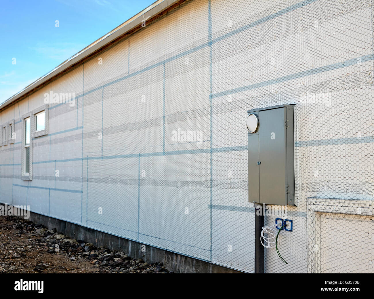 Home building industry new house wall ready for stucco Stock Photo - Alamy