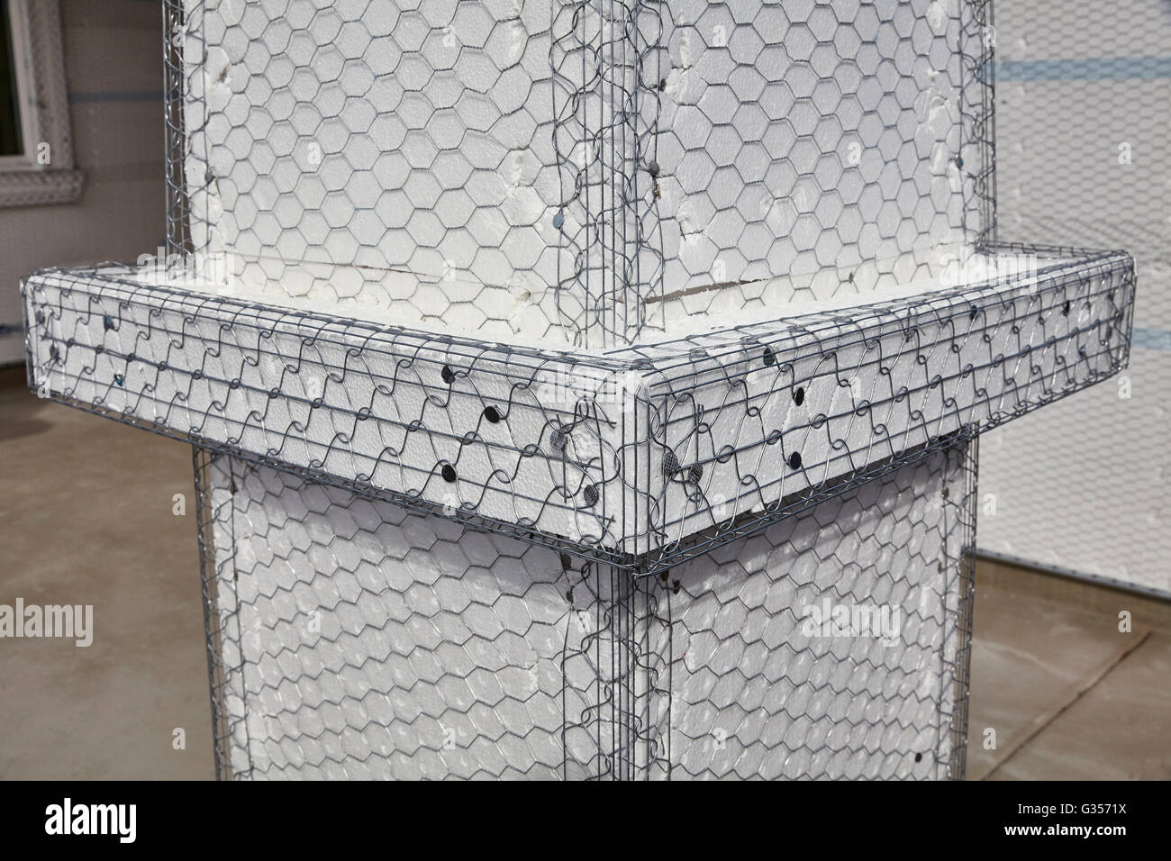 Home building industry house post column ledger stucco mesh detail ...