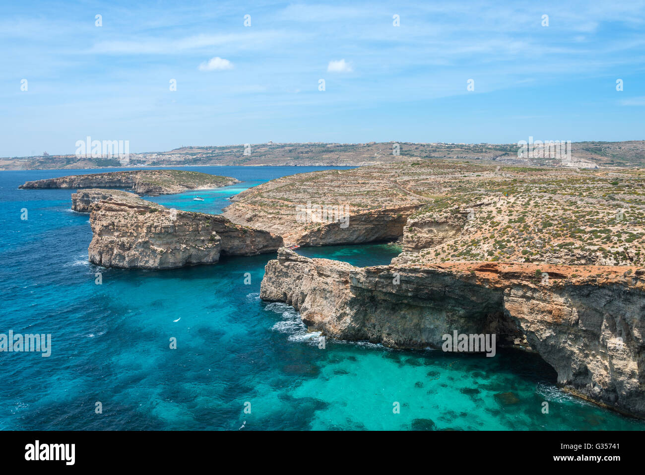 The Blue Lagoon on Comino island in Malta Stock Photo - Alamy