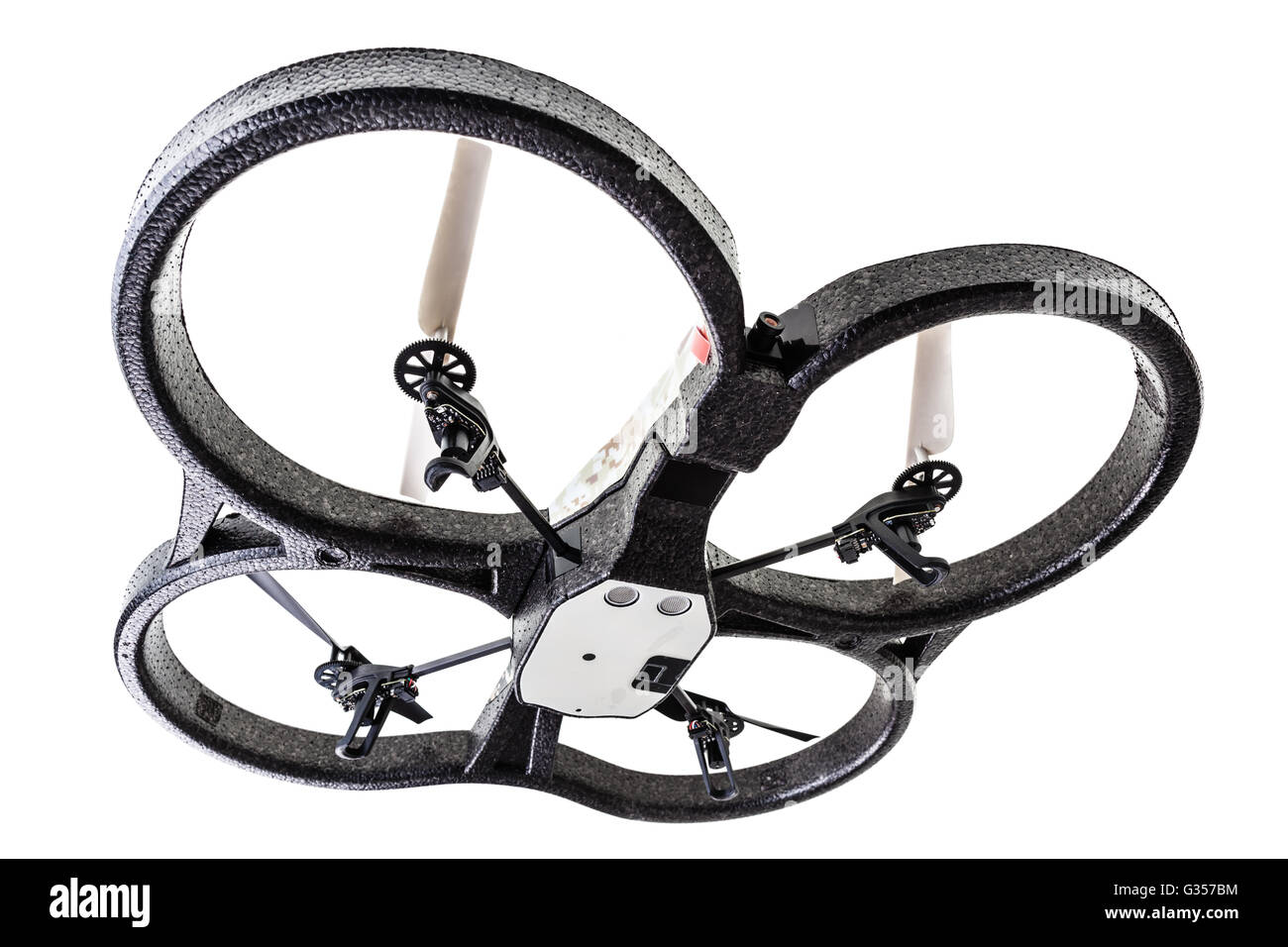 a quad copter spy drone isolated over a white background Stock Photo ...