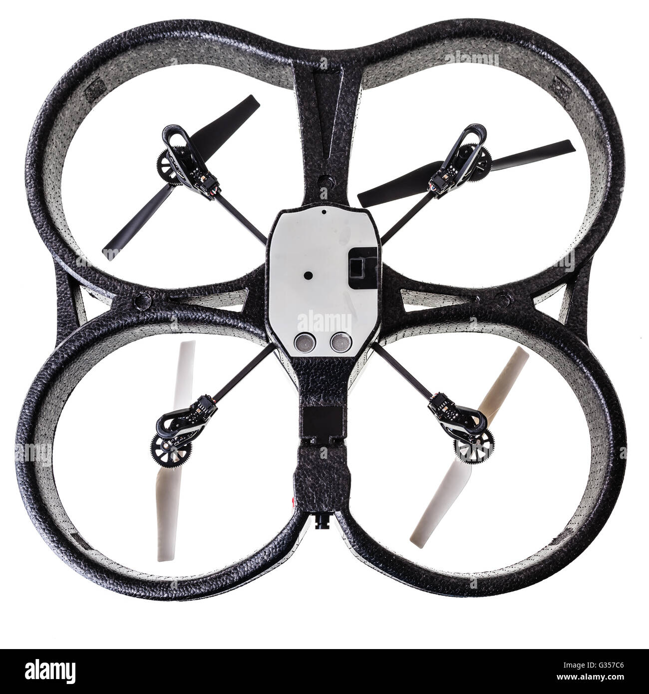 a quad copter spy drone isolated over a white background Stock Photo ...