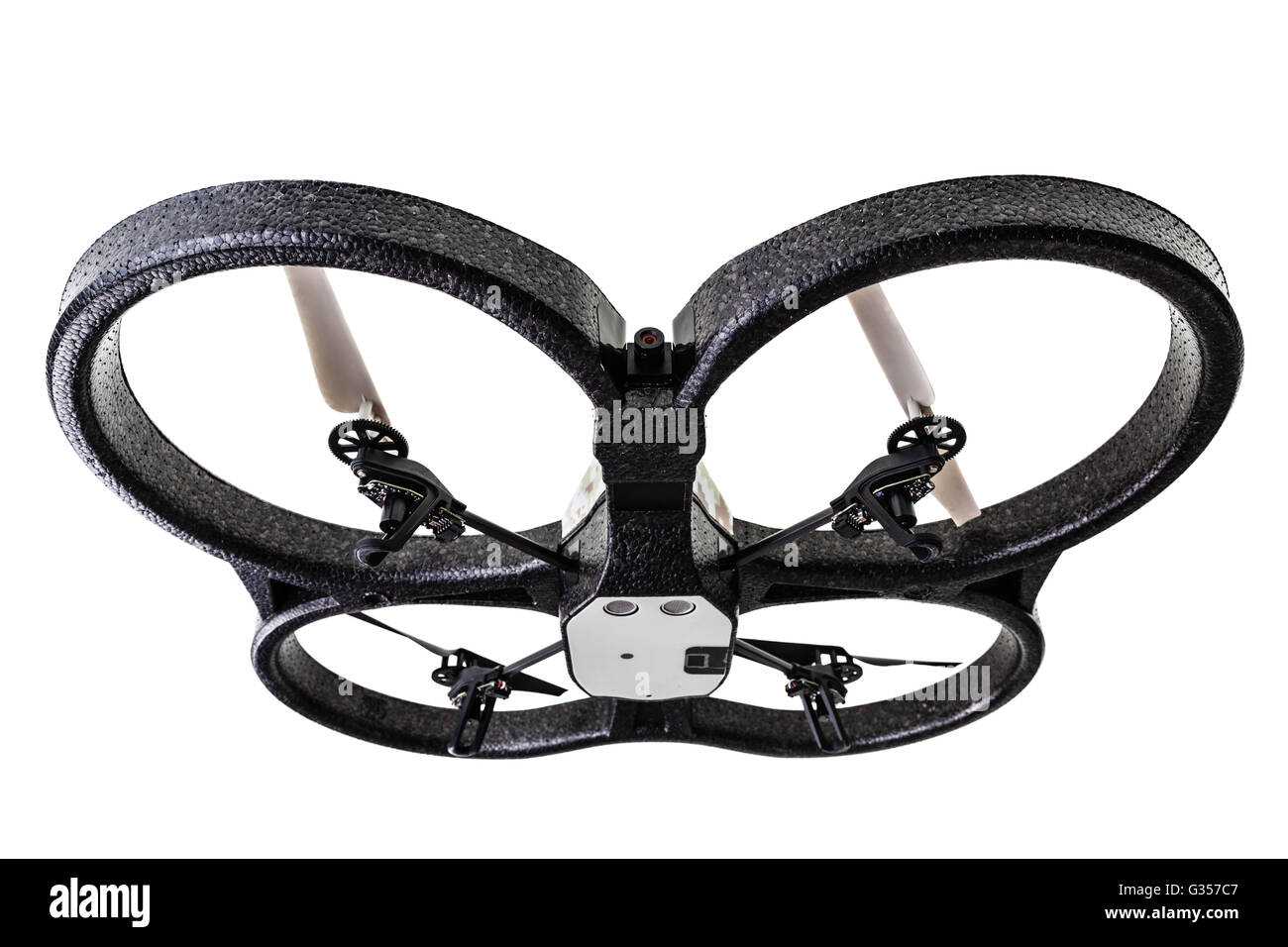 a quad copter spy drone isolated over a white background Stock Photo ...