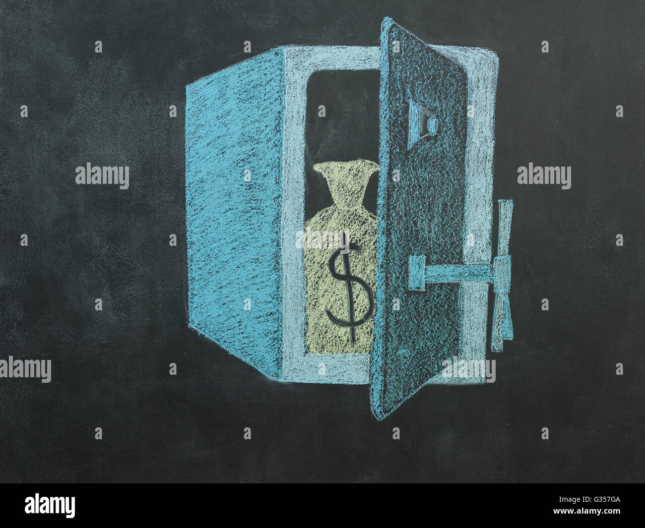 Chalkboard with drawing concept of money Stock Photo - Alamy