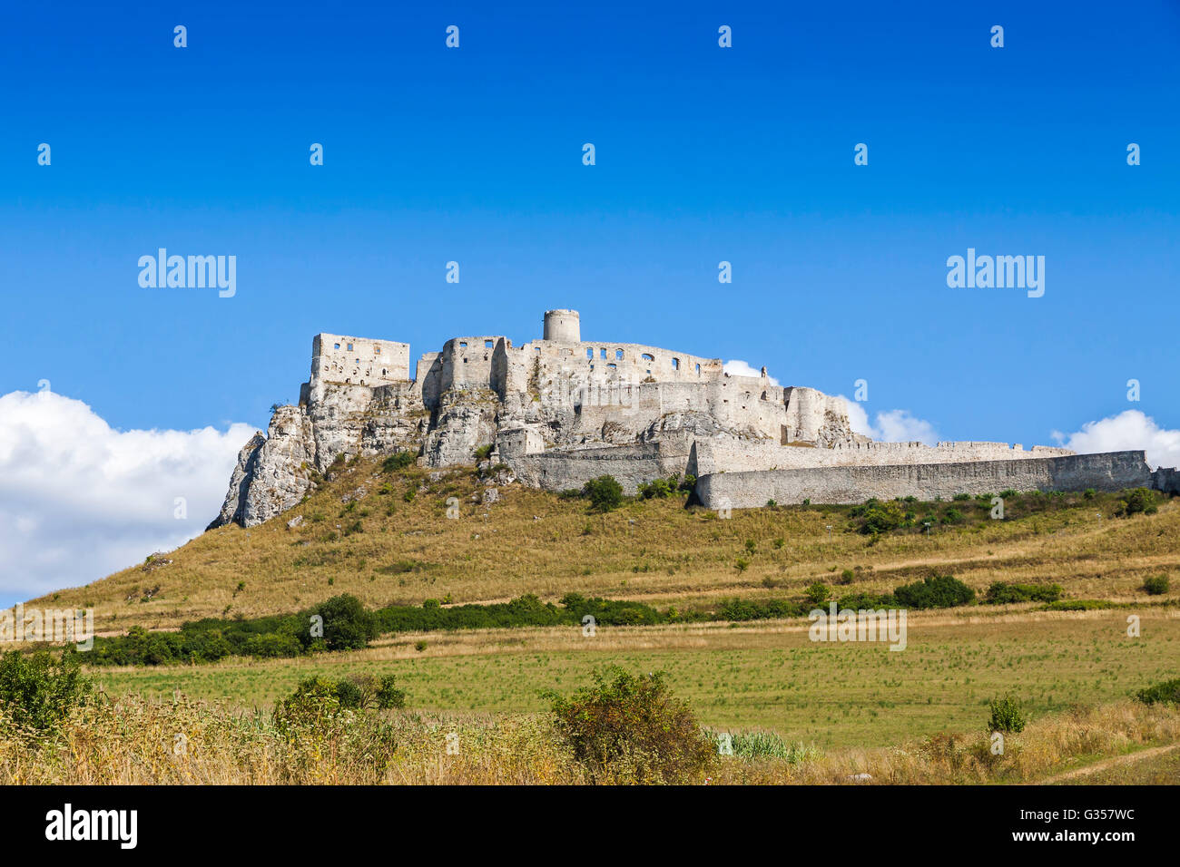Panoramic view of Spis Castle (Spissky hrad), Slovakia. One of the ...