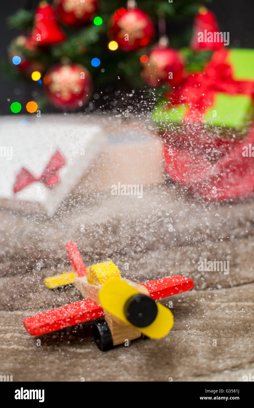 Christmas holiday concept with gift boxes and toys Stock Photo - Alamy