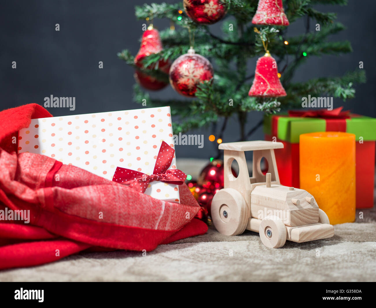 Christmas presents under a tree Stock Photo - Alamy