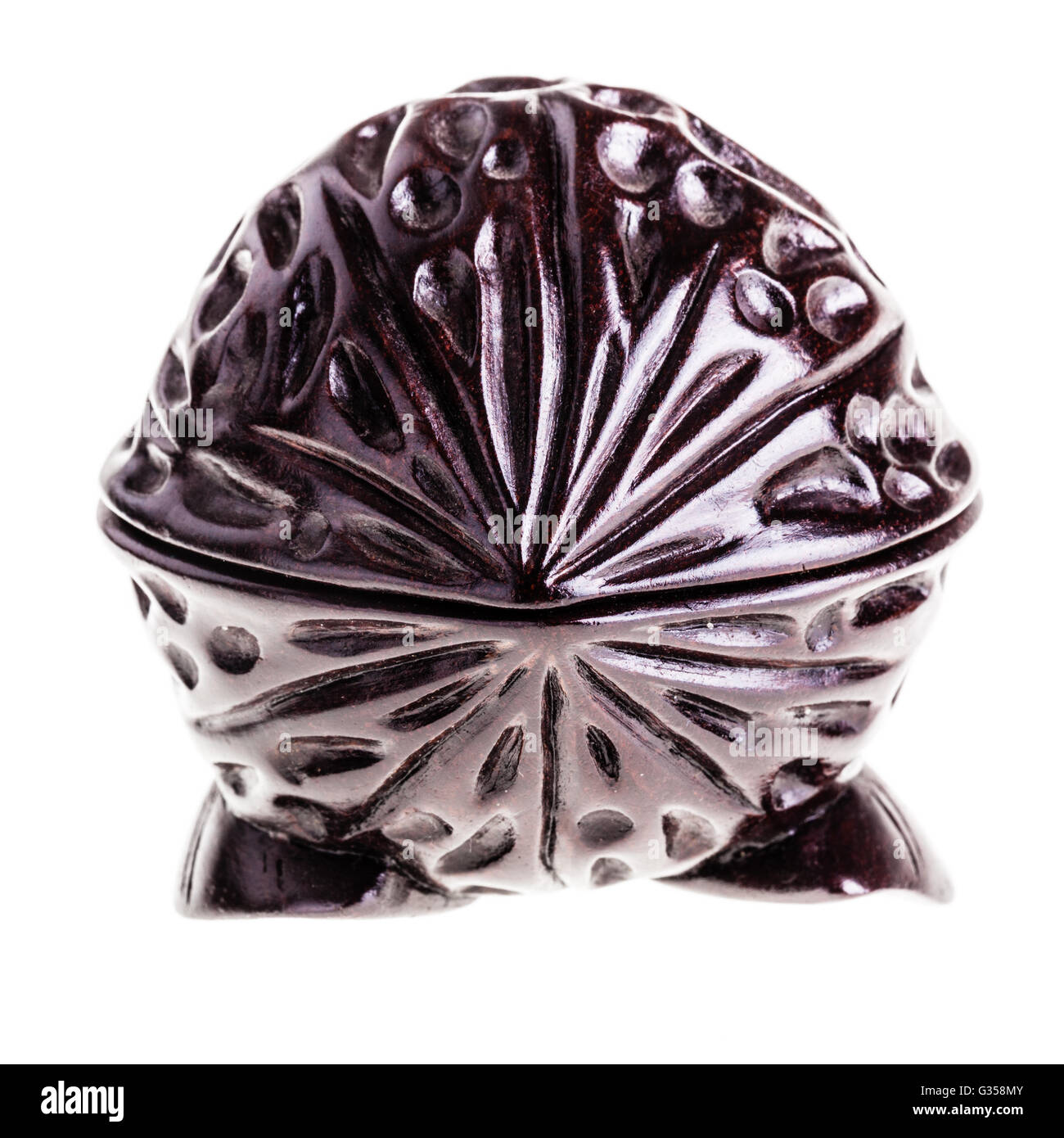 fine wood japanese carved casket isolated over a white background Stock ...