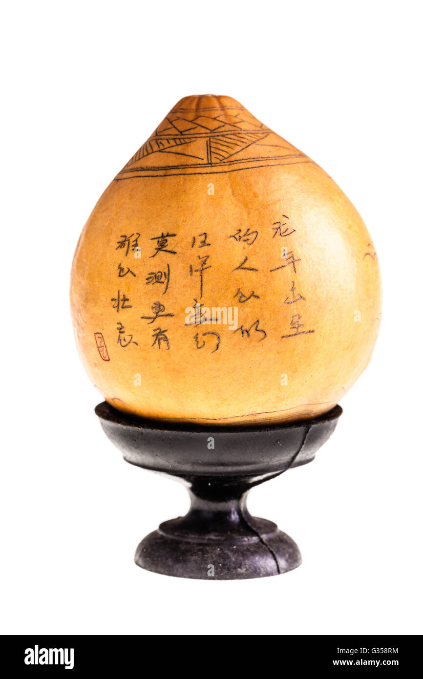 a painted japanese ancient gourd isolated over a white background Stock ...