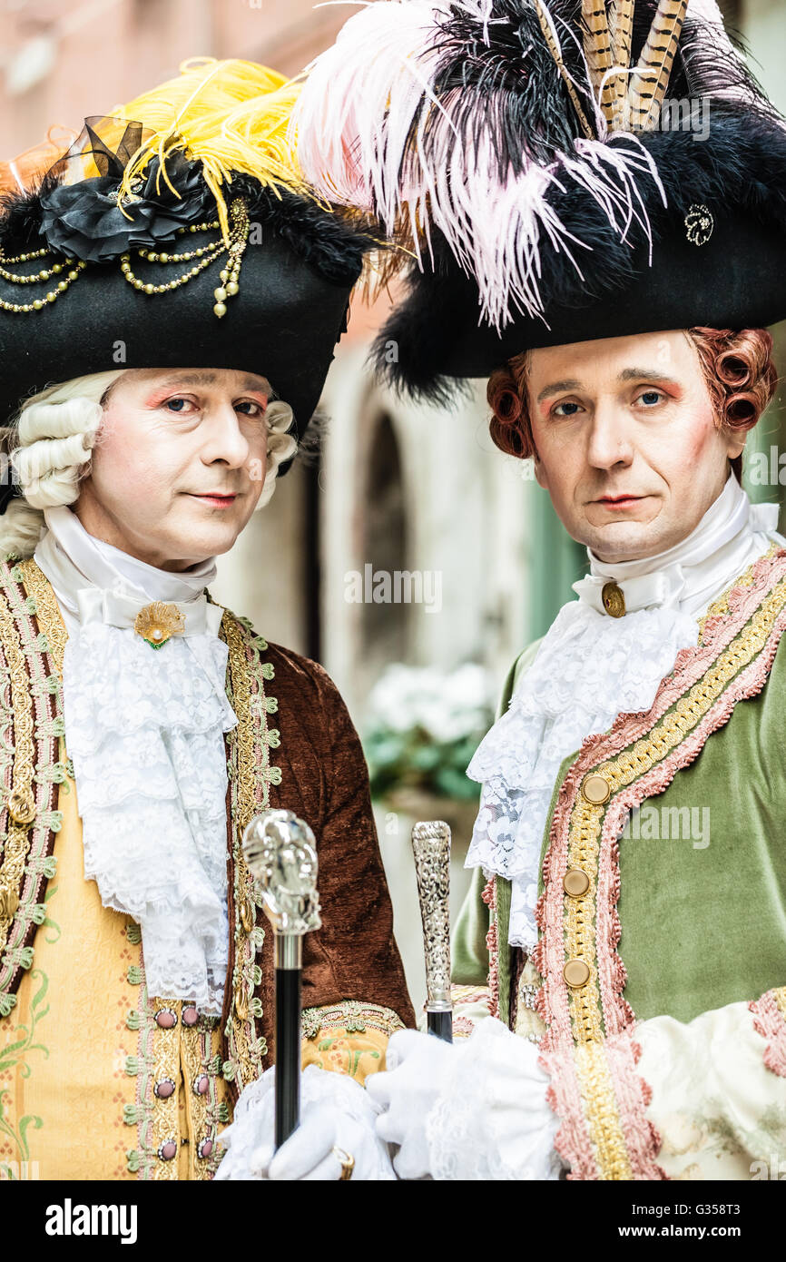 portrait of two medieval aristocratic noblemans in Venice Stock Photo ...