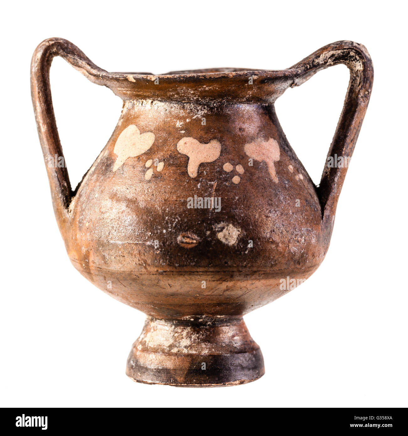 Apulian pottery ancient Daunian kantharos from Venosa isolated over a ...