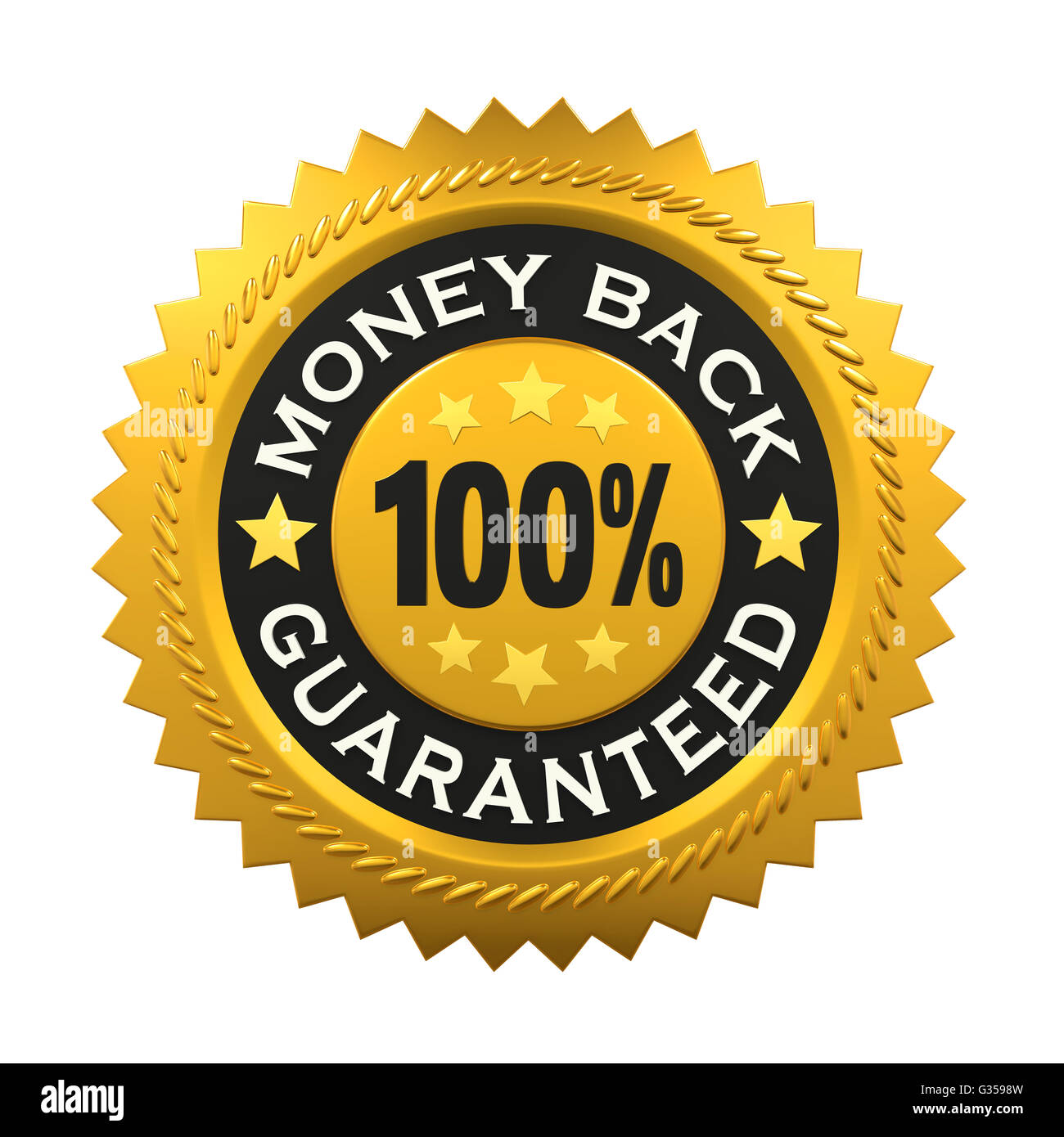 100% money back black and gold hi-res stock photography and images - Alamy