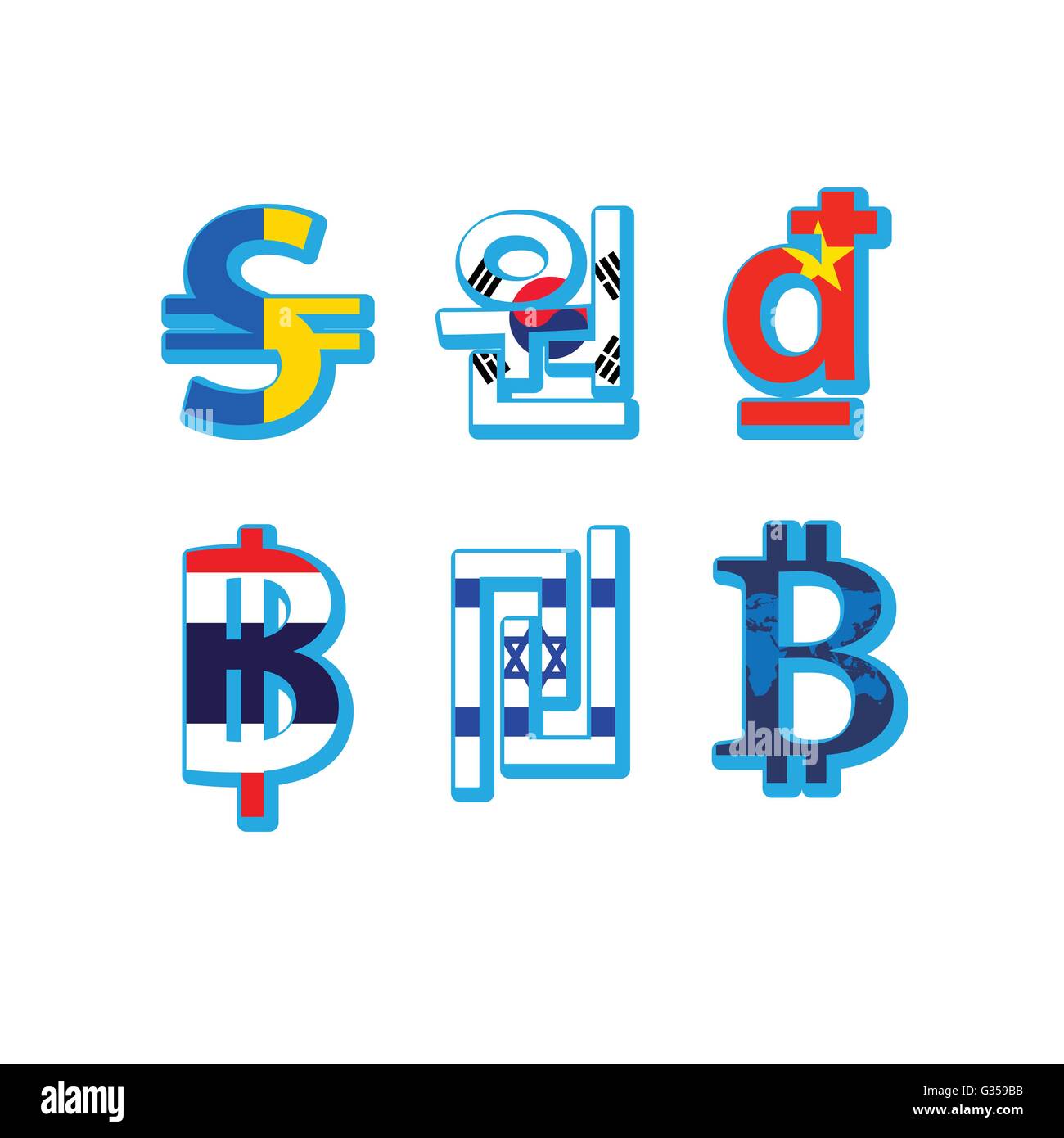 Set of currency symbols with flag Stock Vector Image & Art - Alamy