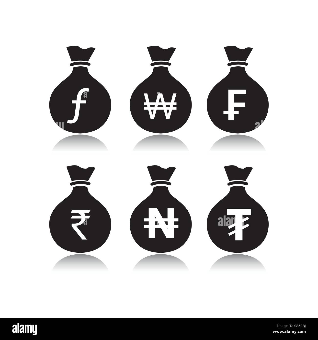 Set of money bags with currency symbol Stock Vector Image & Art - Alamy