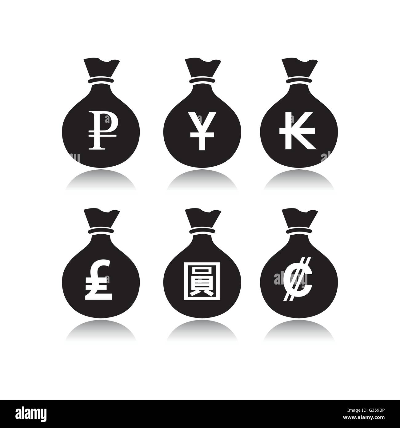 Set of money bags with currency symbol Stock Vector Image & Art - Alamy