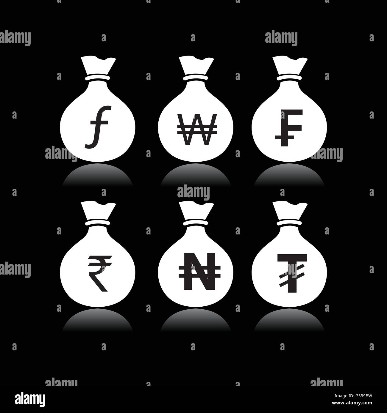 Set of money bags with currency symbol Stock Vector Image & Art - Alamy