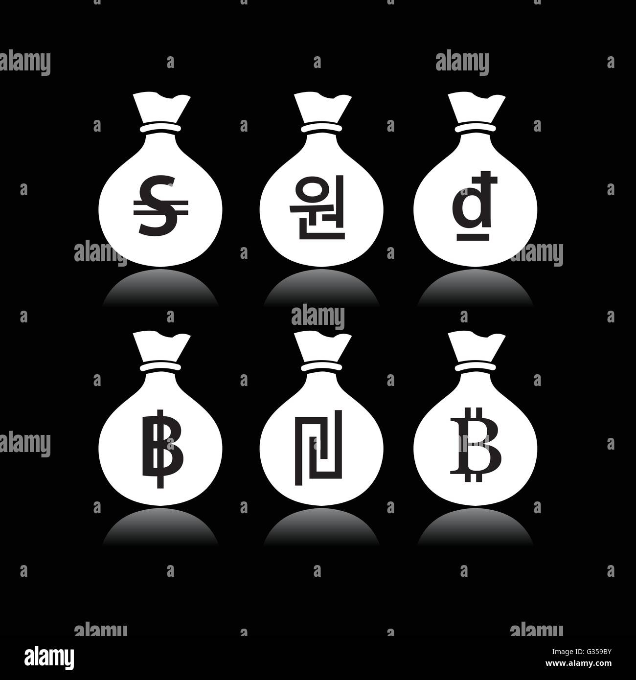 Set of money bags with currency symbol Stock Vector Image & Art - Alamy
