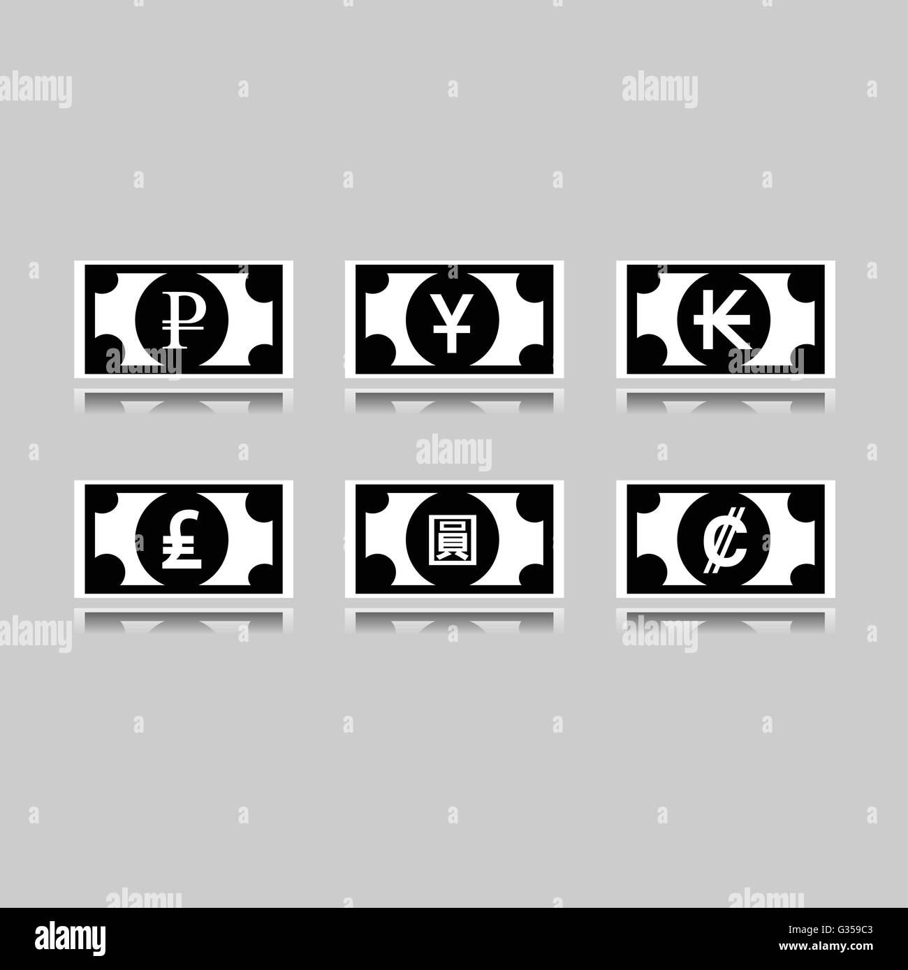 Foreign bank notes Stock Vector Images - Alamy