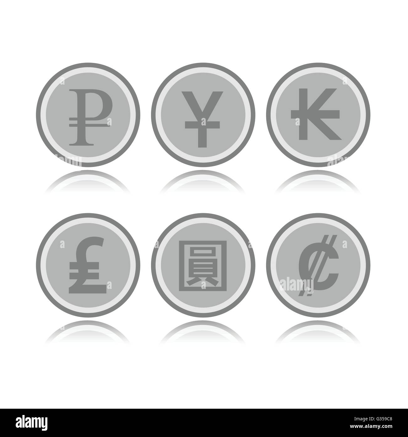 Set of foreign coins Stock Vector Image & Art - Alamy