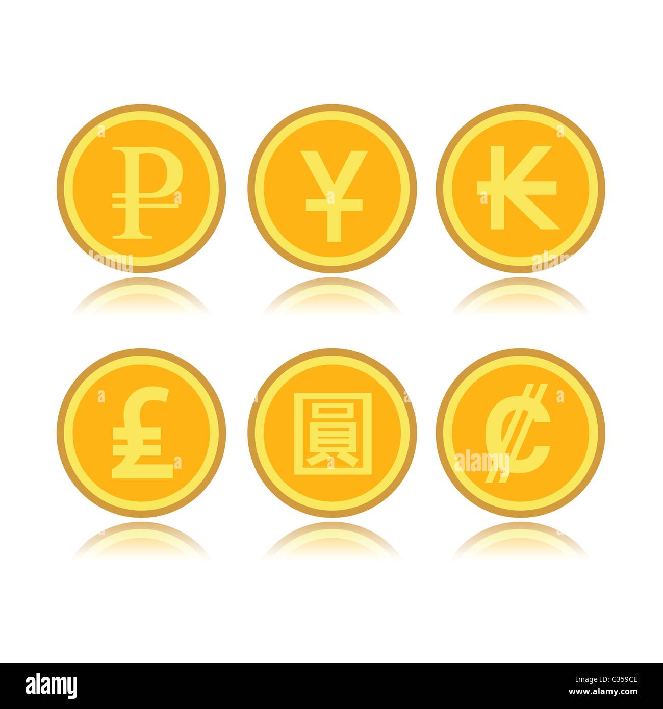 Set of foreign coins Stock Vector Image & Art - Alamy