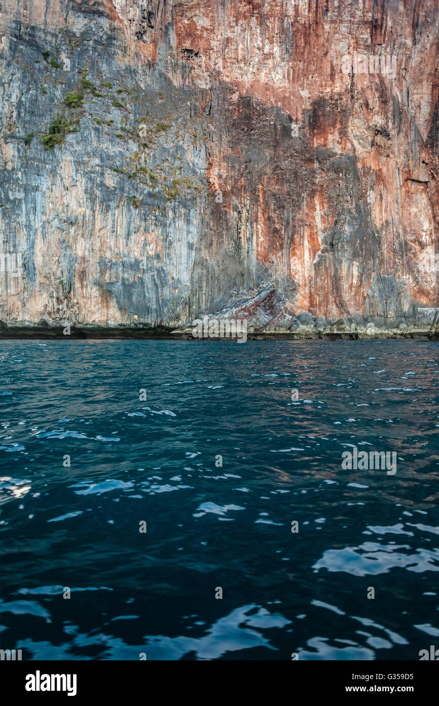 majestic rock formation in phi phi island, in the andaman sea, Thailand ...