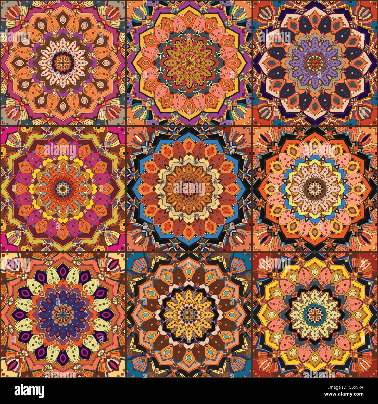 Ceramic tile pattern round Stock Vector Images - Alamy