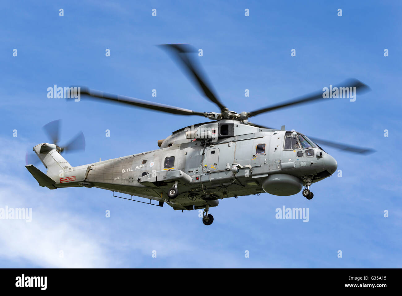 Royal Navy Fleet Air Arm AgustaWestland AW101 (EH Industries EH-101) Merlin HM.1 Helicopter ...