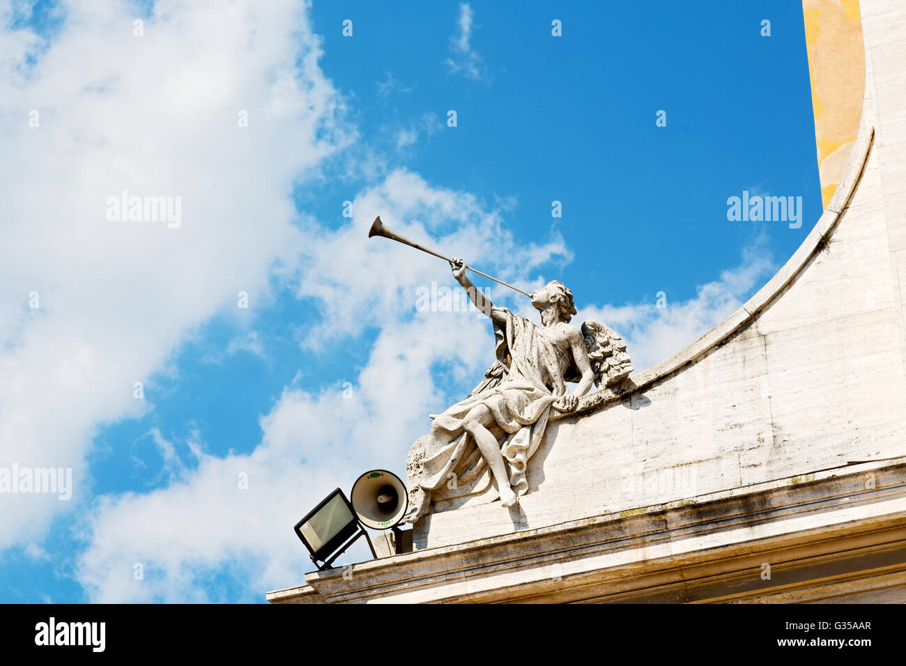 marble in old historical construction italy europe milan and statue ...