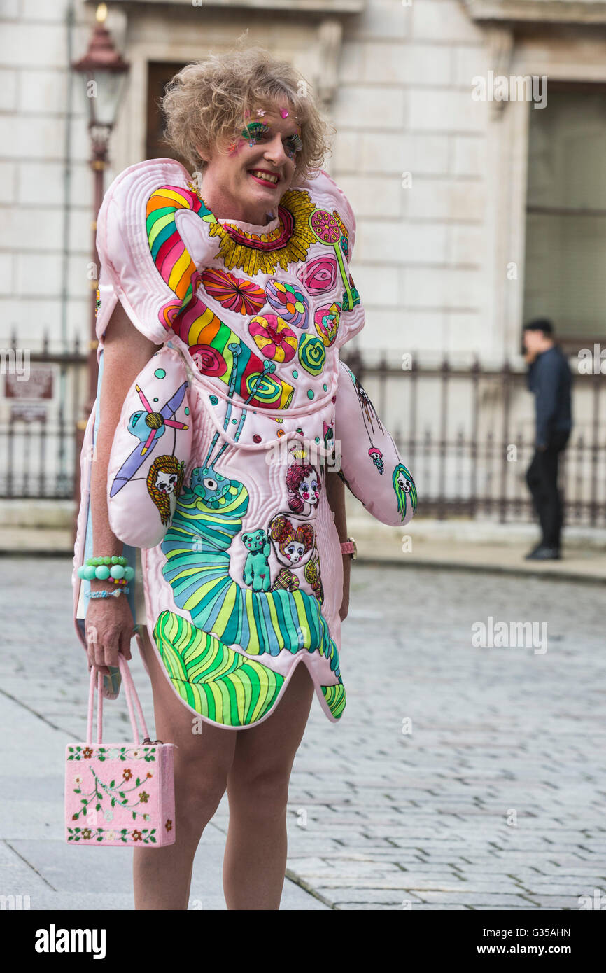 London, UK. 7 June 2016. Pictured: Grayson Perry RA, in drag ...