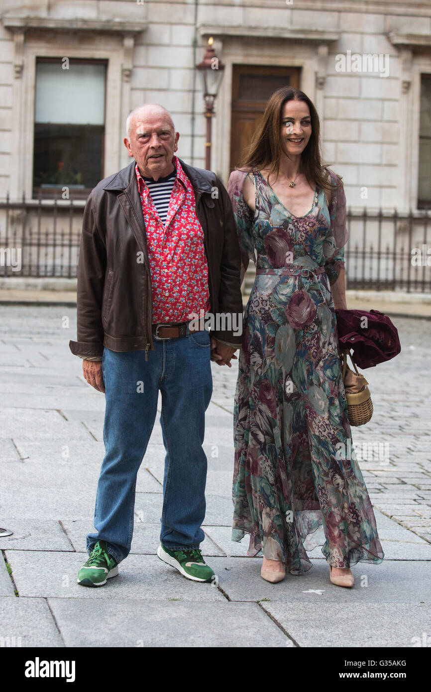 London, UK. 7 June 2016. David Bailey and Catherine Dyer. Celebrities ...