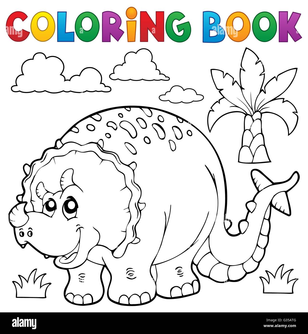 Coloring book dinosaur theme 6 - picture illustration Stock Photo - Alamy