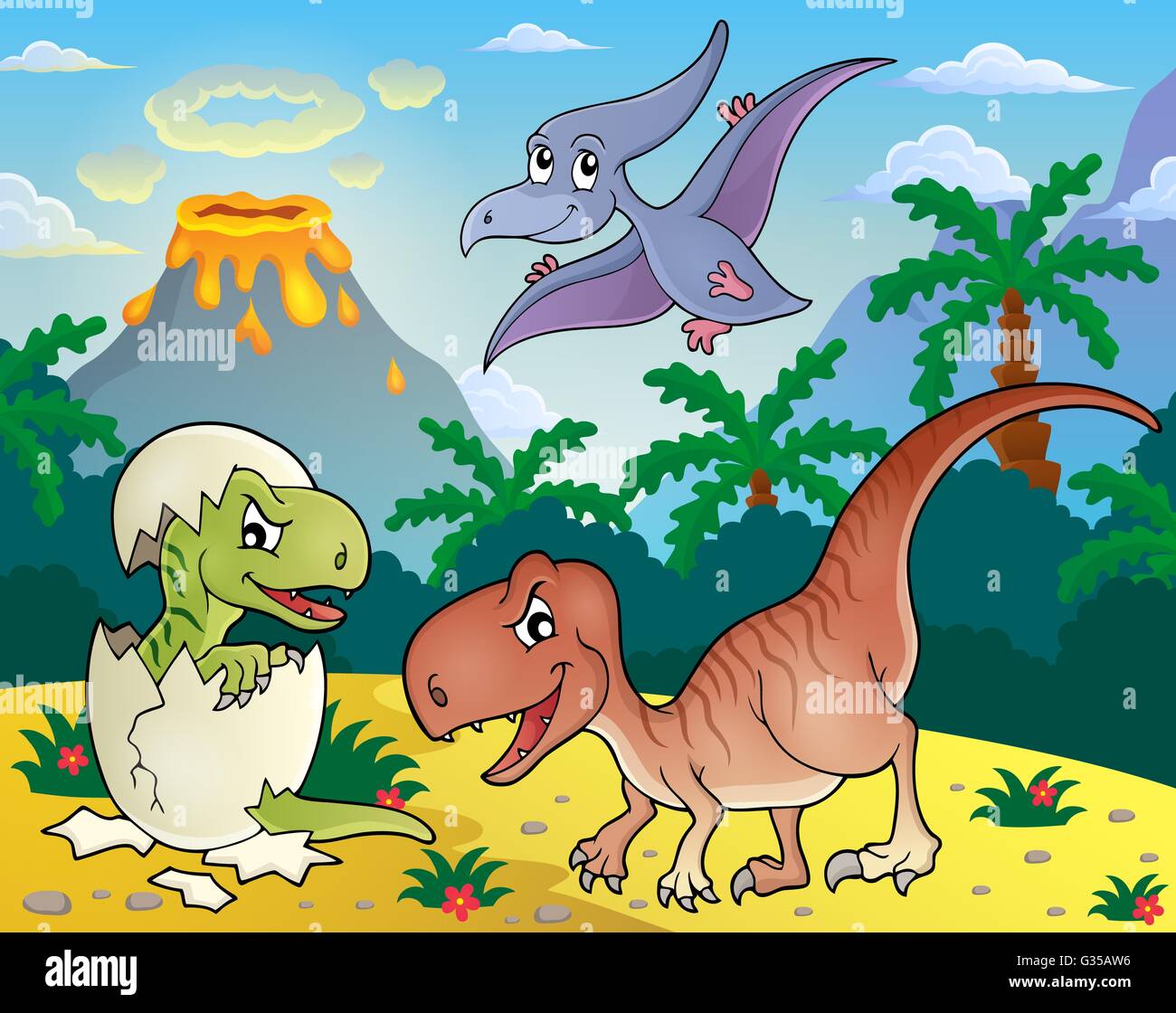Dinosaur topic image 1 - picture illustration Stock Photo - Alamy
