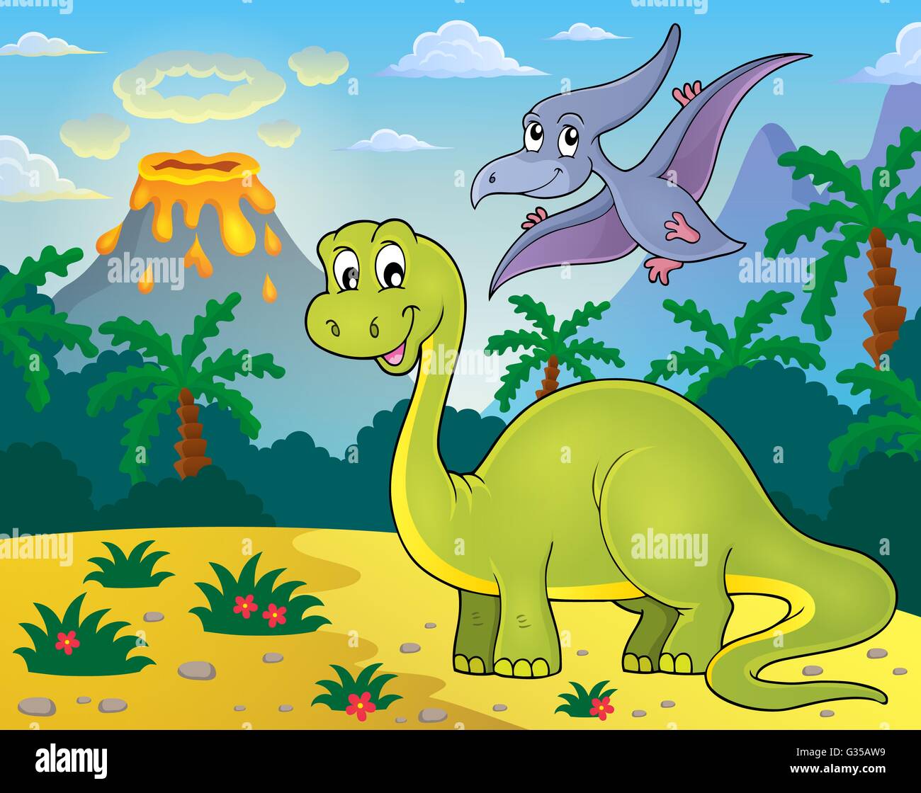 Dinosaur topic image 2 - picture illustration Stock Photo - Alamy