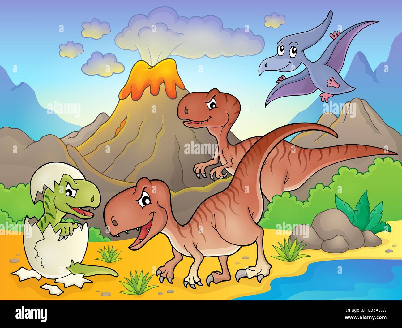 Dinosaur Topic Image 6 Picture Illustration Stock Photo Alamy