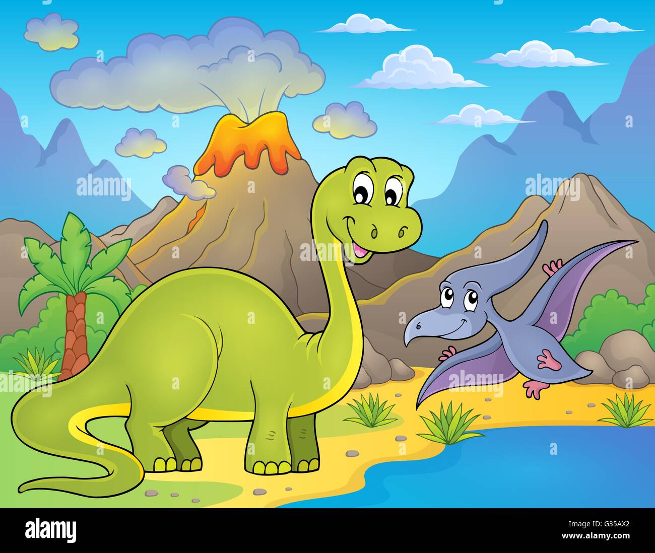 Dinosaur topic image 9 - picture illustration Stock Photo - Alamy